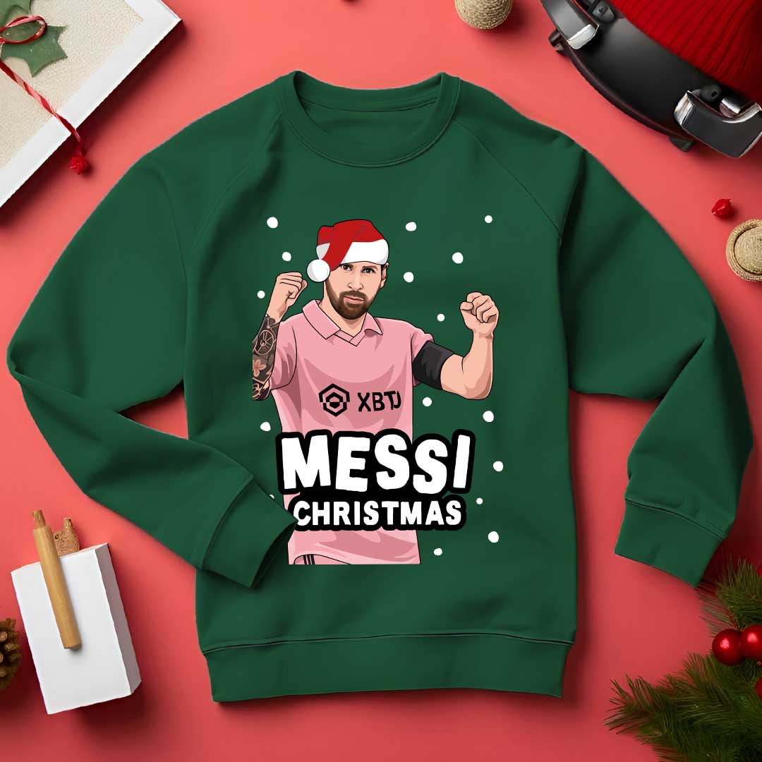 Lionel Messi Miami FC Funny Christmas Jumper - Gift Delivery UK