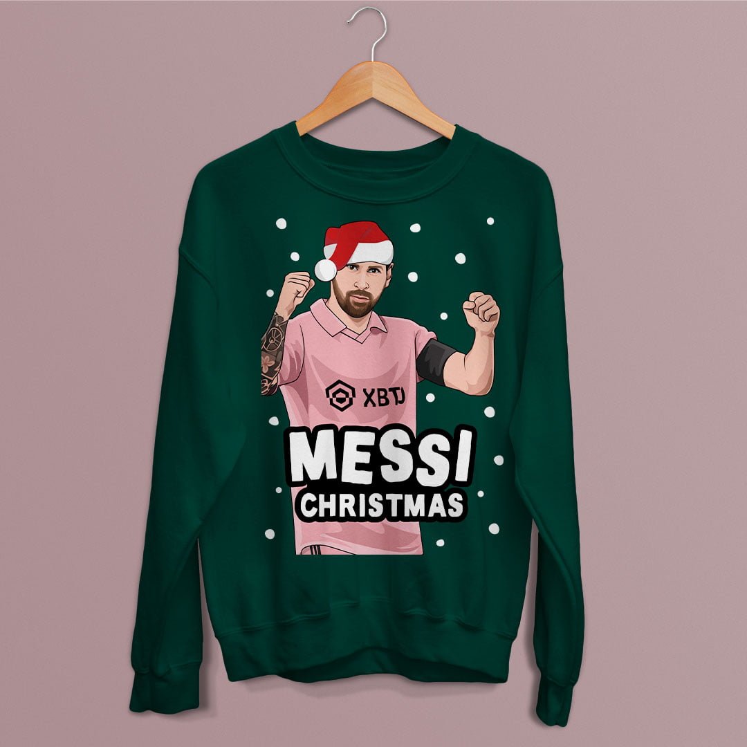 Lionel Messi Miami FC Funny Christmas Jumper - Gift Delivery UK