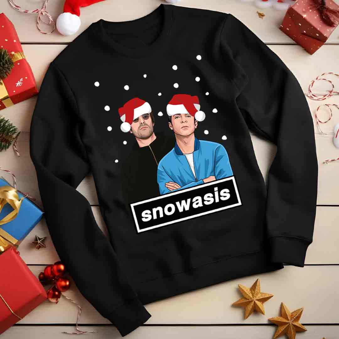 Oasis Liam & Noel Gallagher Snowasis Funny Christmas Jumper - Gift ...
